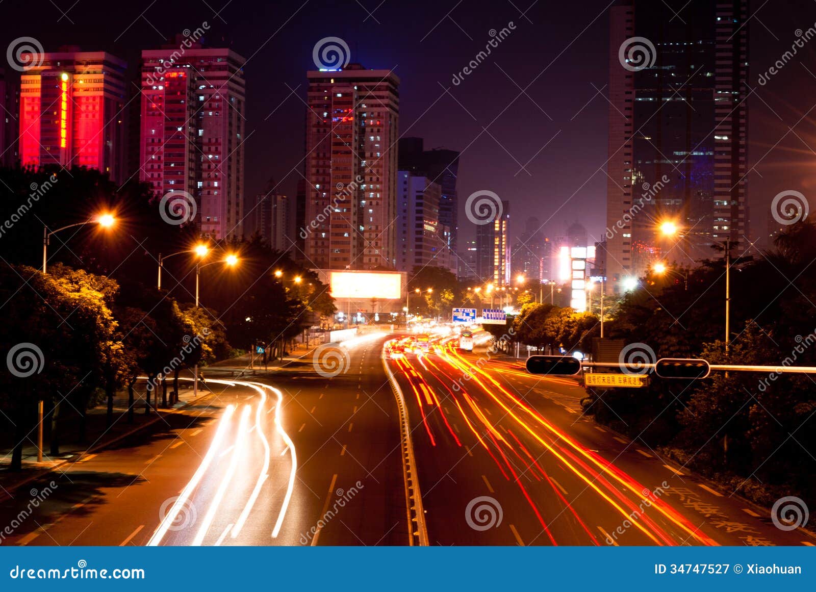 Modern city at night stock image. Image of metropolitan - 34747527