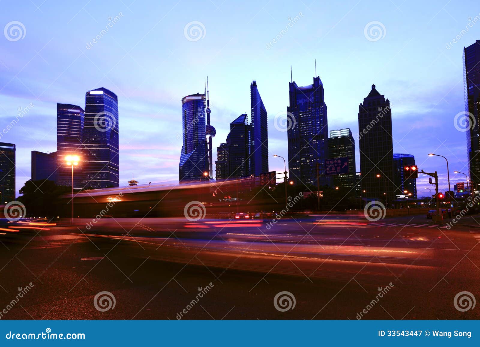Modern City Night View of Shanghai Stock Image - Image of light ...