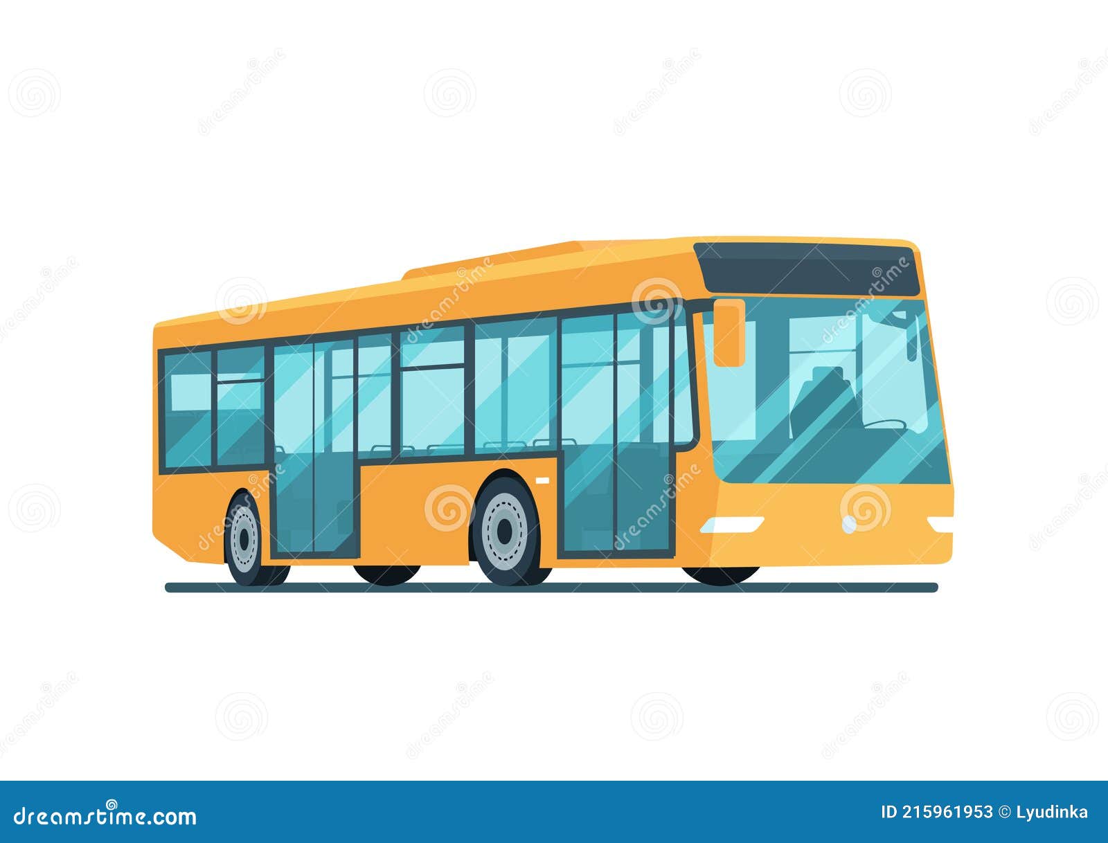 Modern City Passenger Bus Isolated. Stock Vector - Illustration of ...