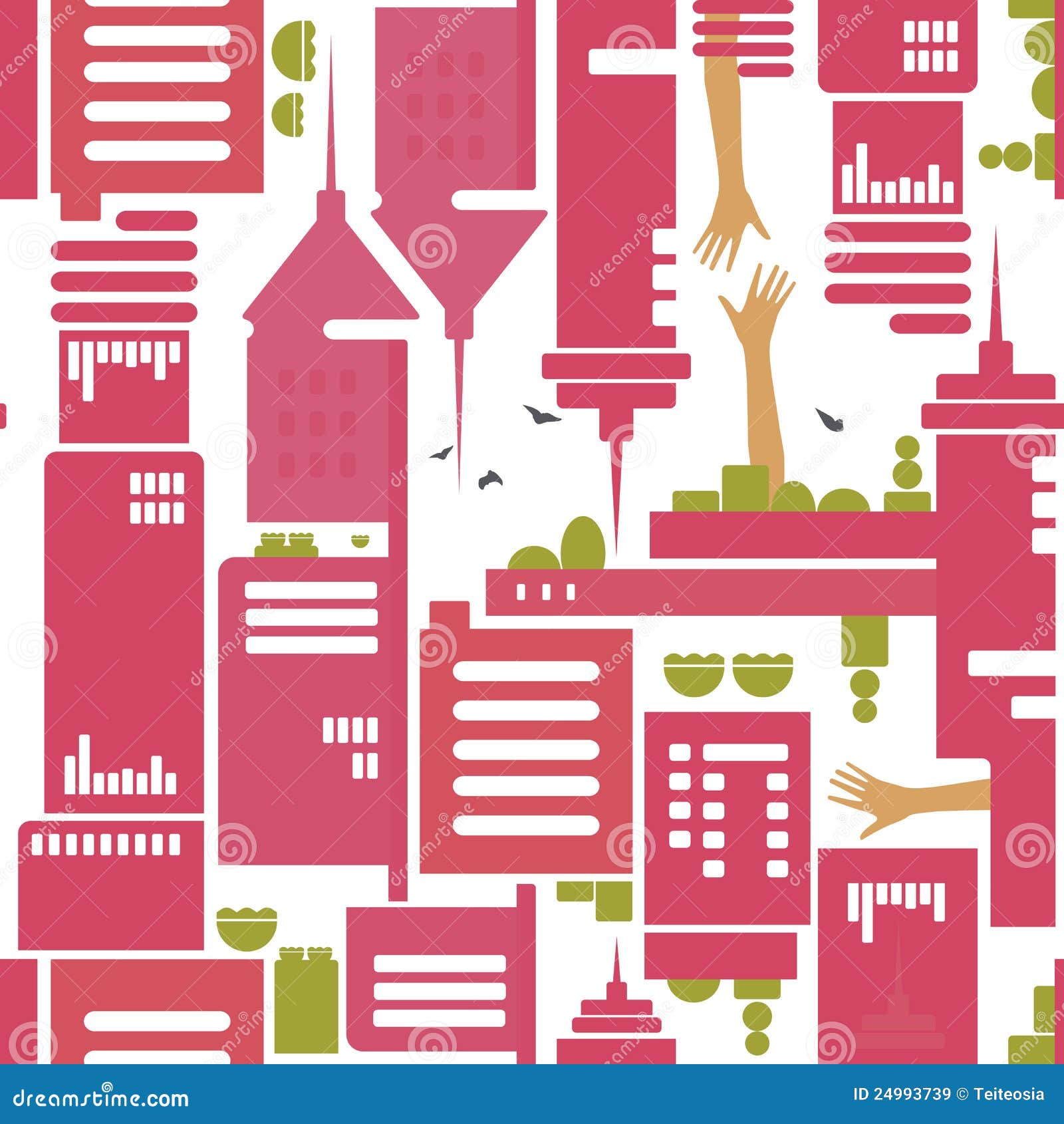 Modern city pattern stock vector. Illustration of cute - 24993739