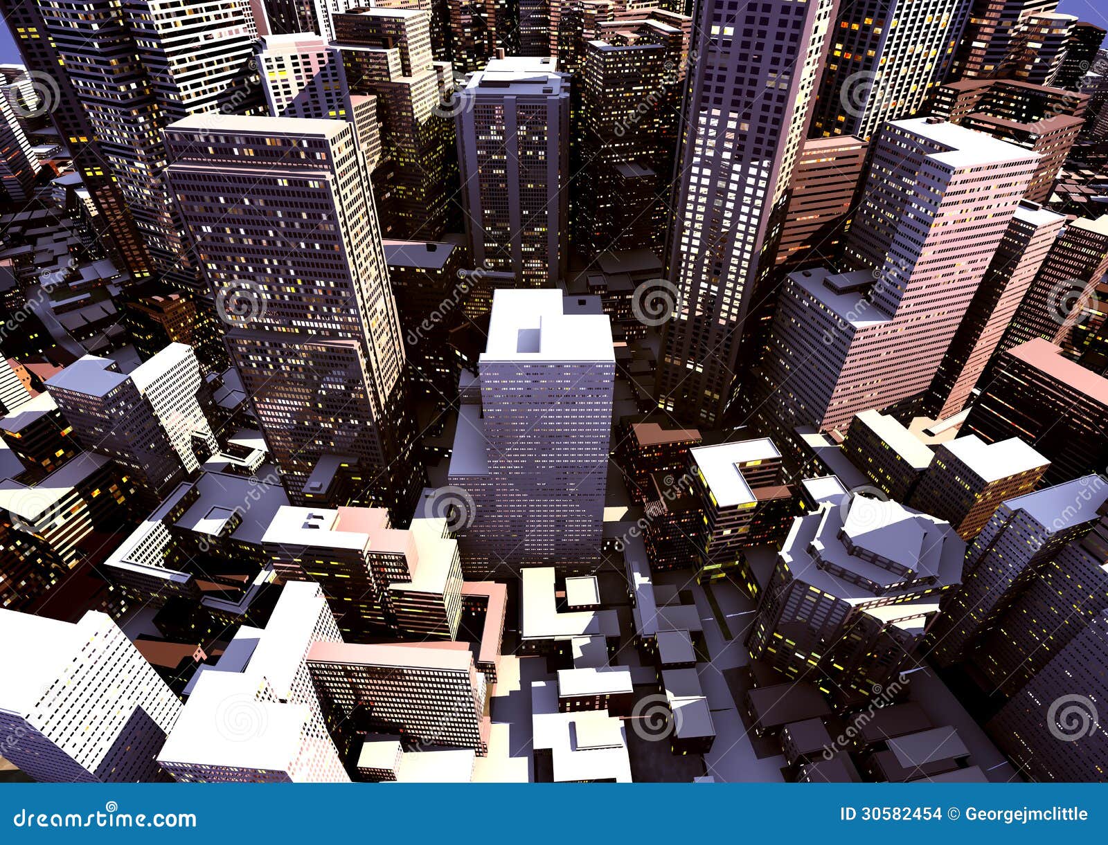 Modern city render stock illustration. Illustration of modern - 30582454