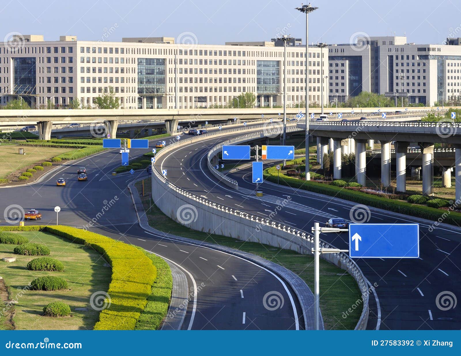 Modern City ,Road and Building Stock Photo - Image of china, modern ...