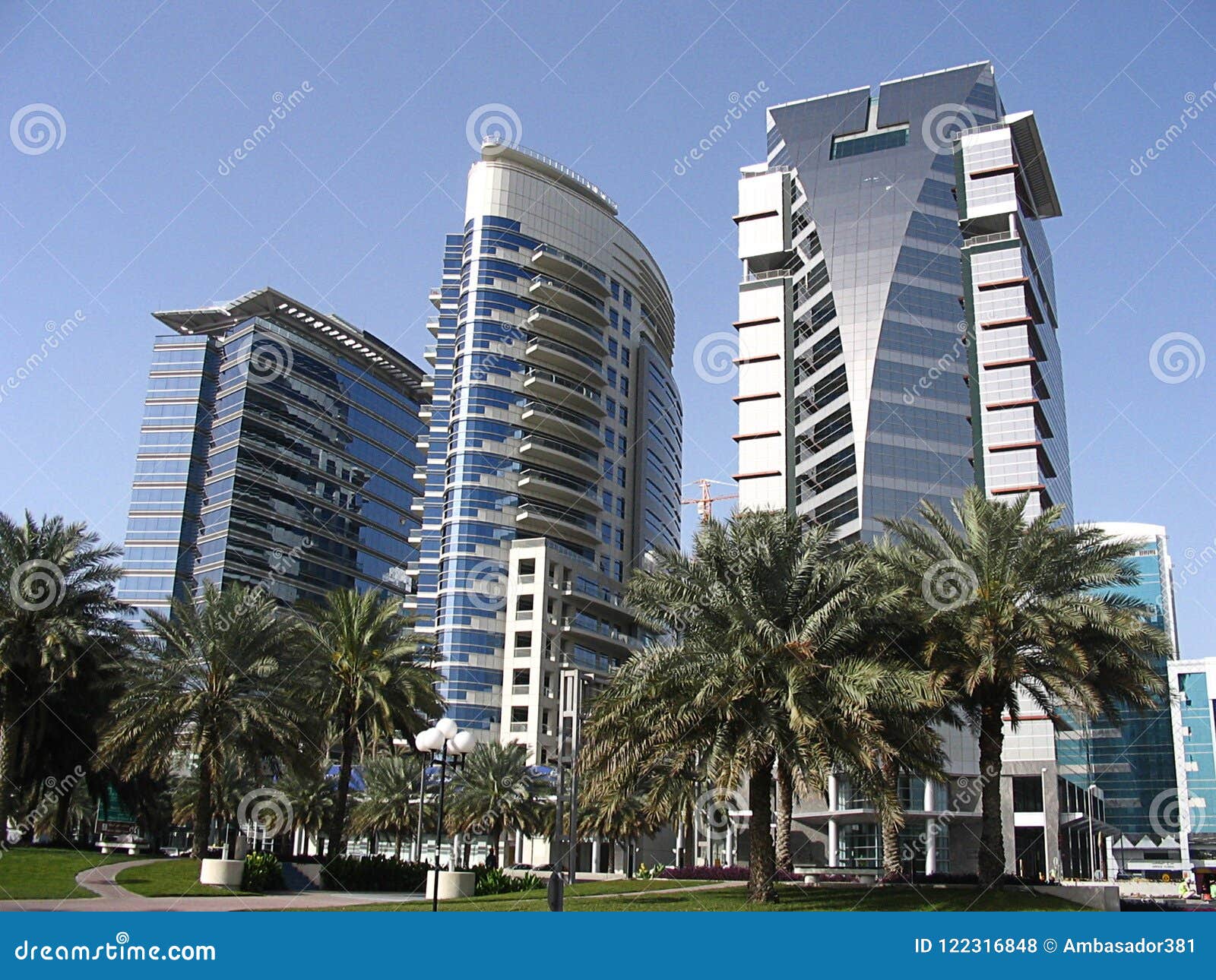 Modern City Skyline in Dubai in UAE. Stock Photo - Image of office ...