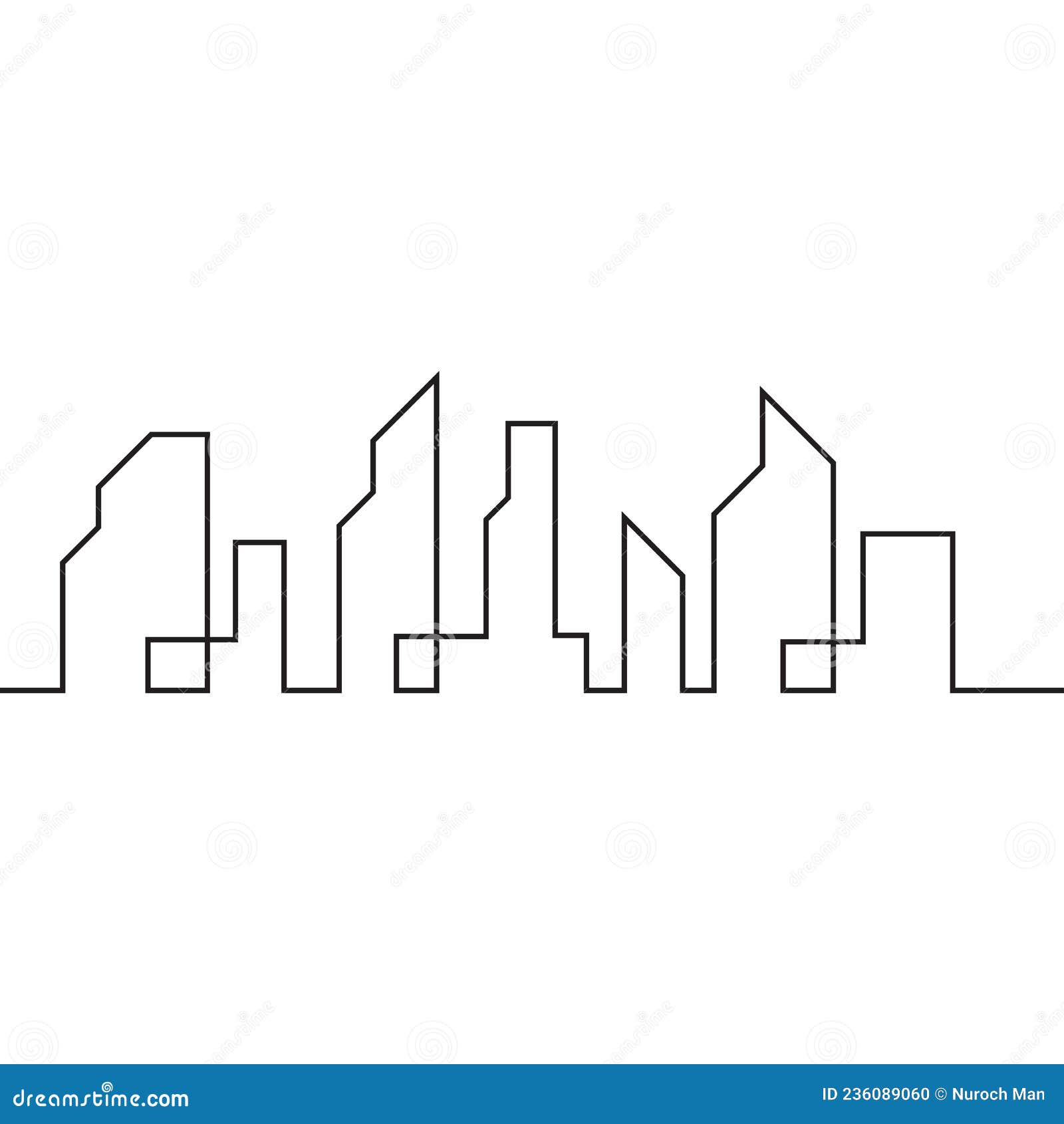 Modern City Skyline . City Silhouette. Vector Illustration in Flat ...