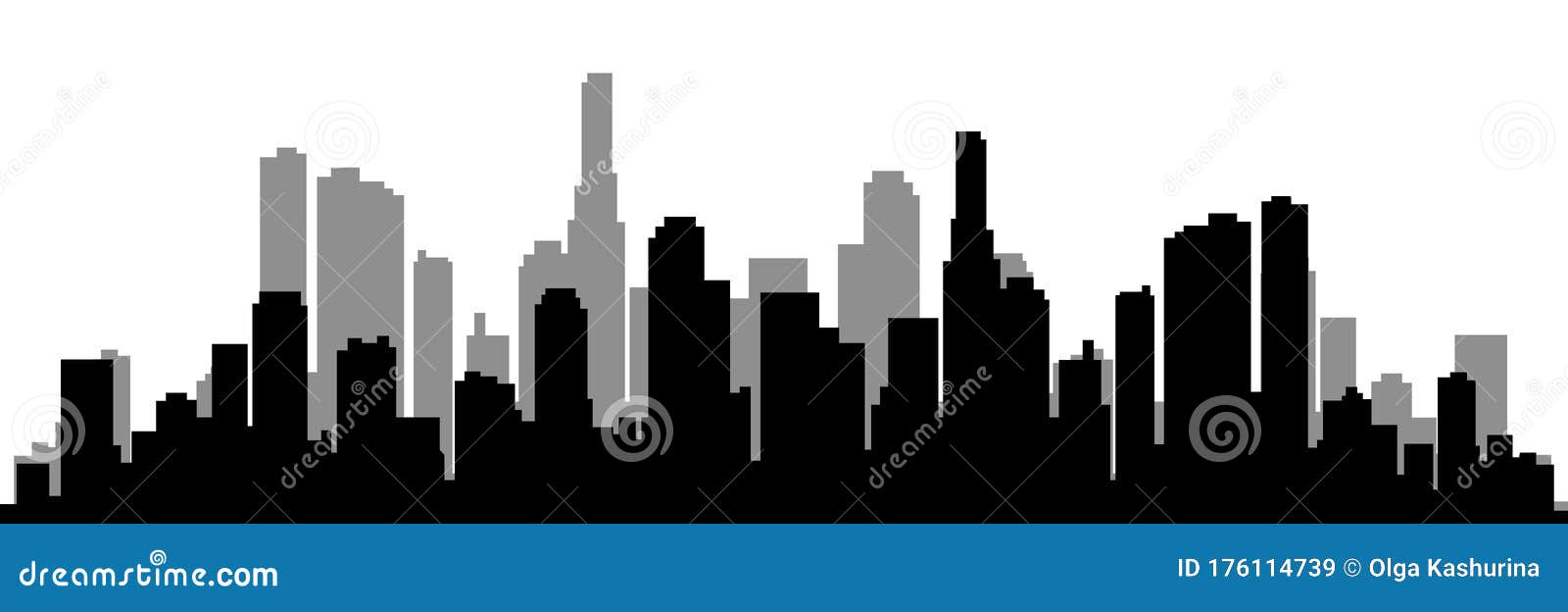 Modern City Skyline Vector - Vector Stock Vector - Illustration of ...