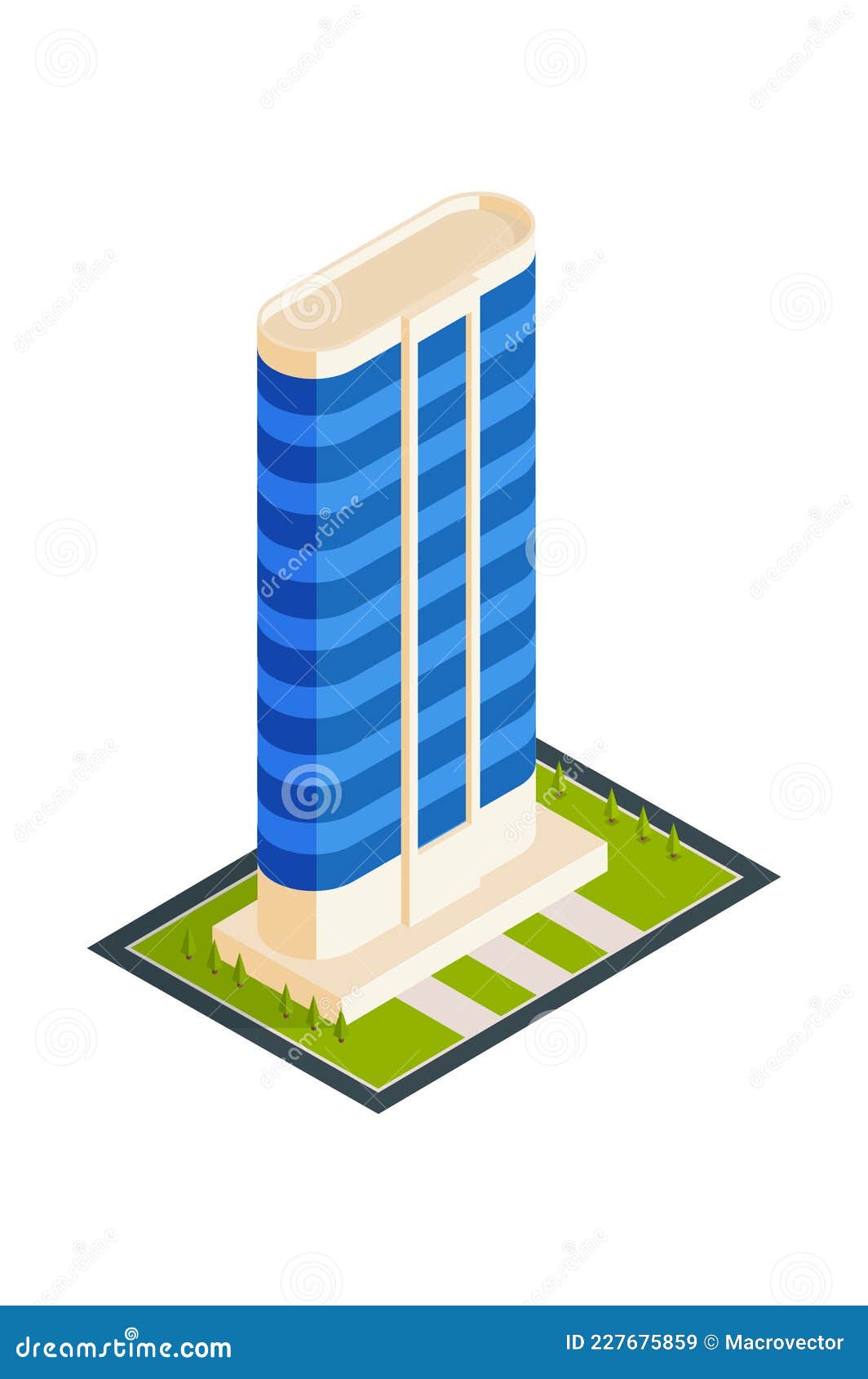 Modern City Skyscraper Composition Stock Vector - Illustration of real ...