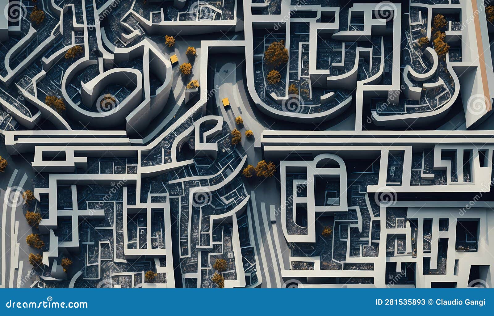 Modern City Street Maze - Concept Stock Illustration - Illustration of ...
