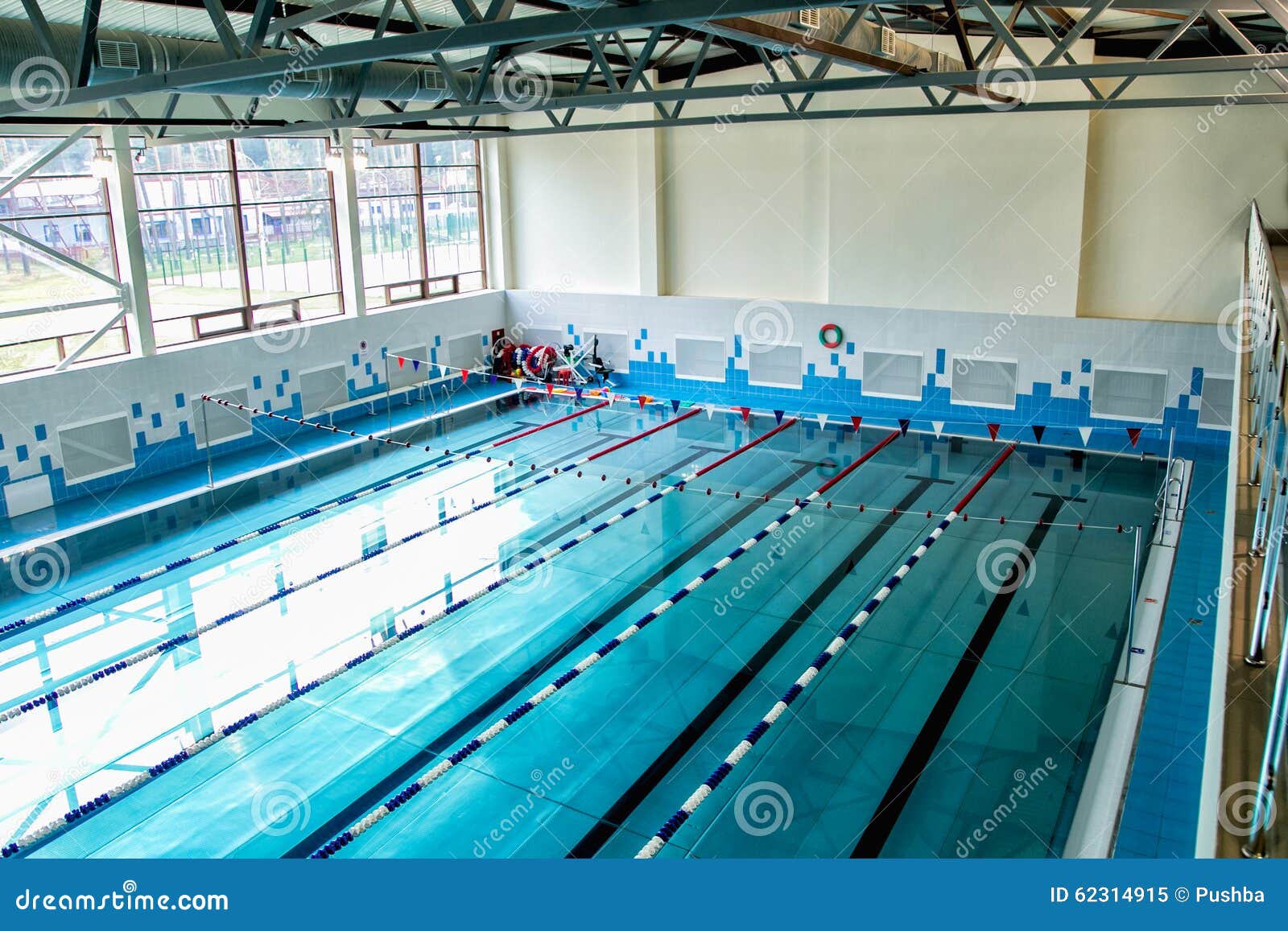 Modern City Swimming Pool with Six Stock Image - Image of beauty ...