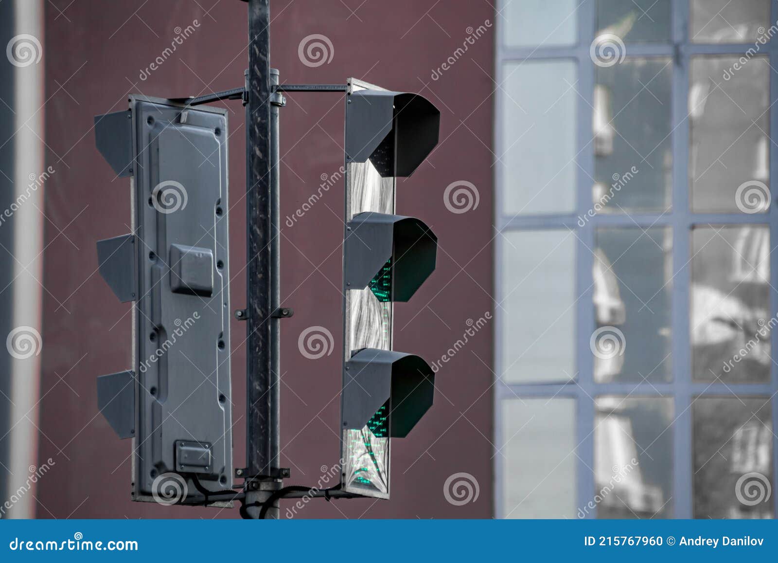 Modern city traffic light stock photo. Image of danger - 215767960