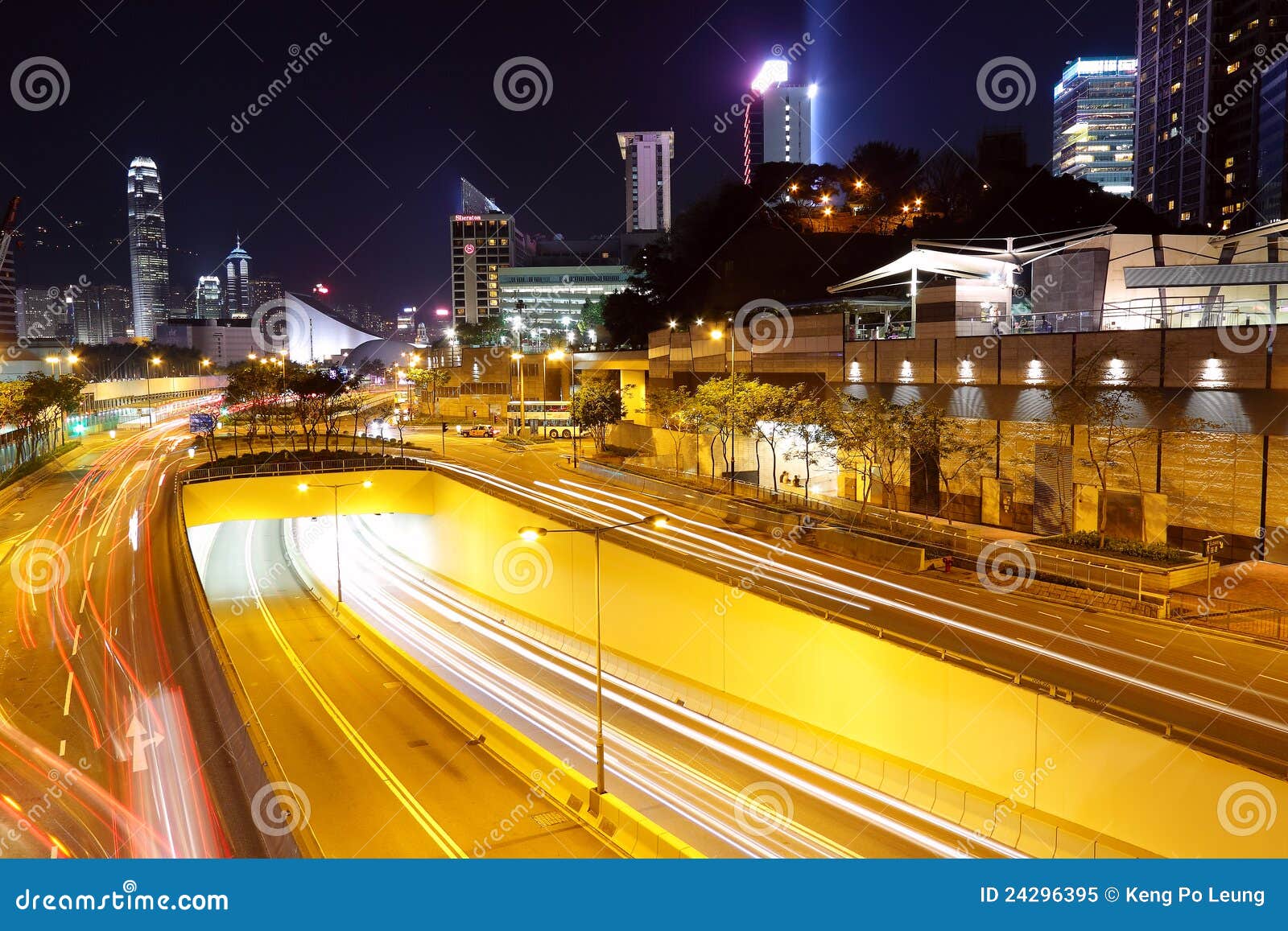 Modern City Traffic at Night Stock Image - Image of blurred, business ...