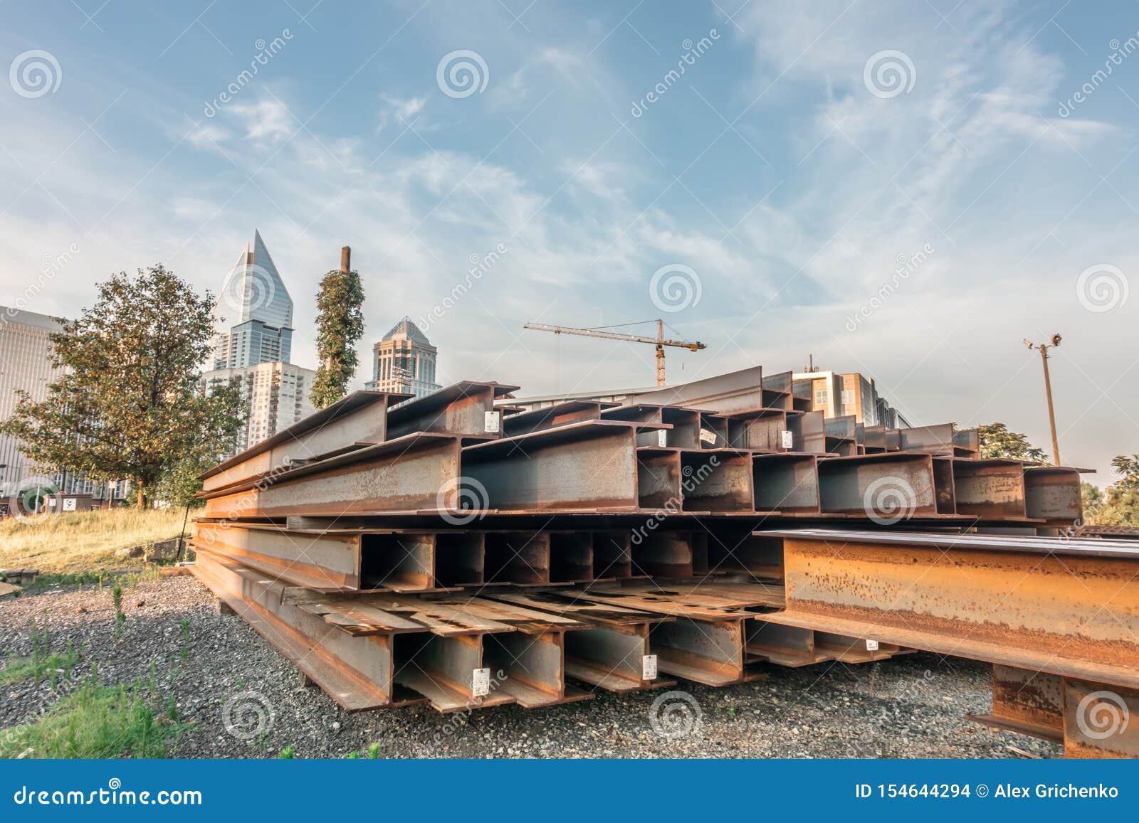 Modern City Under Construction in the Morning Stock Photo - Image of ...