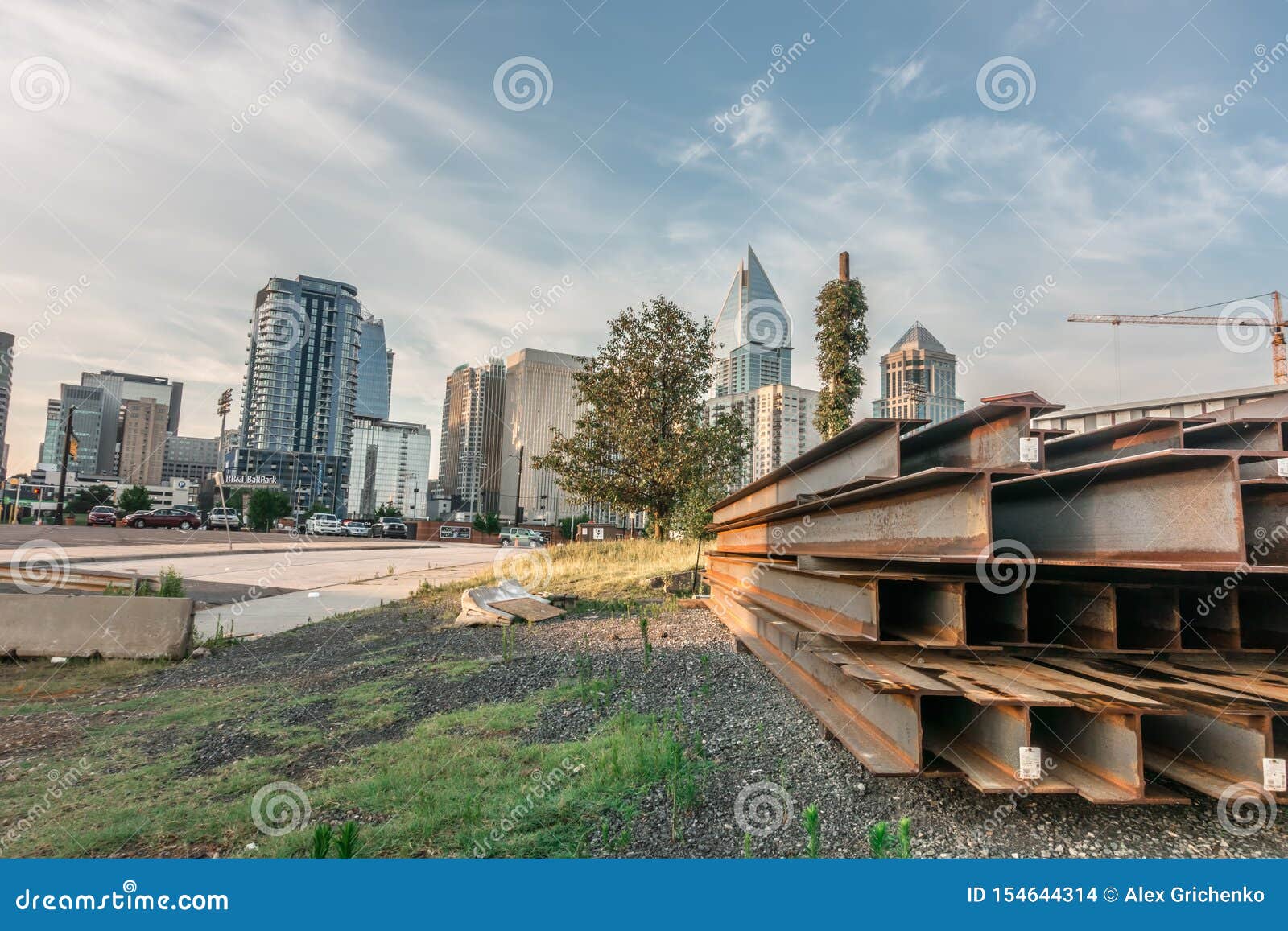 Modern City Under Construction in the Morning Editorial Stock Image ...