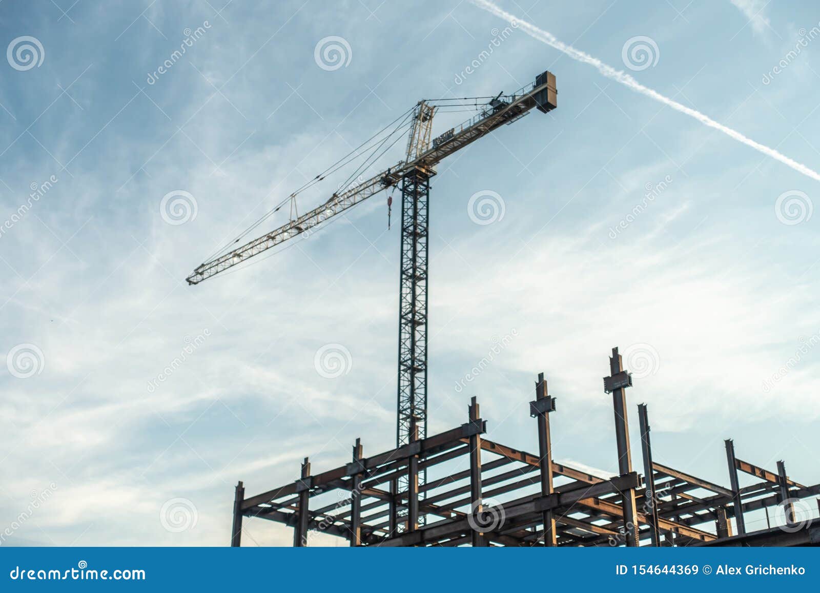 Modern City Under Construction in the Morning Editorial Stock Image ...
