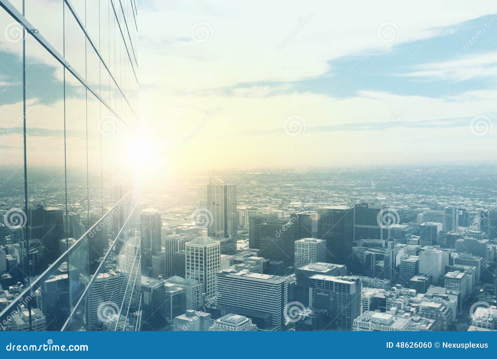 Modern city view stock photo. Image of panorama, evening - 48626060
