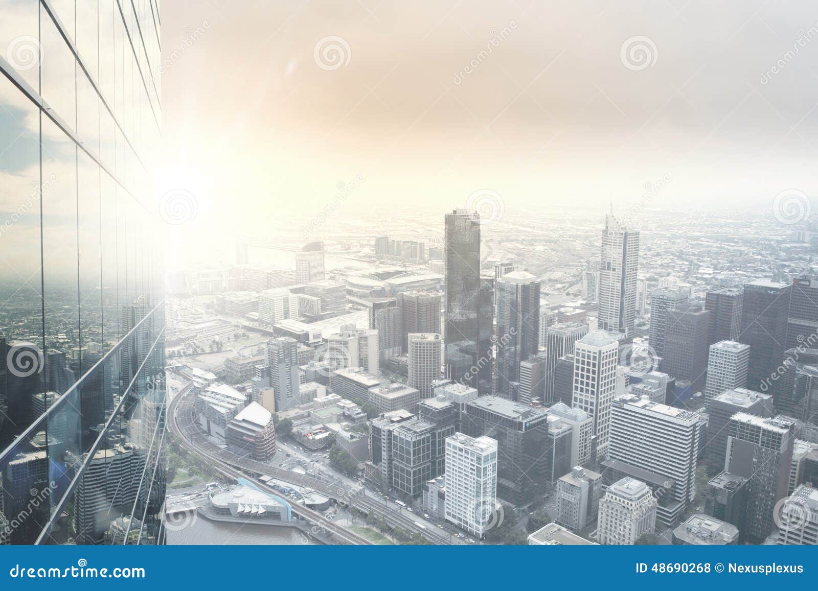 Modern city view stock photo. Image of architecture, tower - 48690268