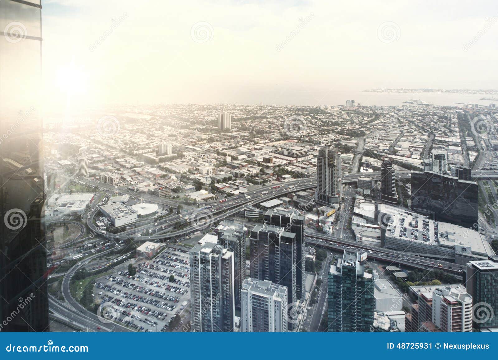 Modern city view stock image. Image of town, skyscraper - 48725931