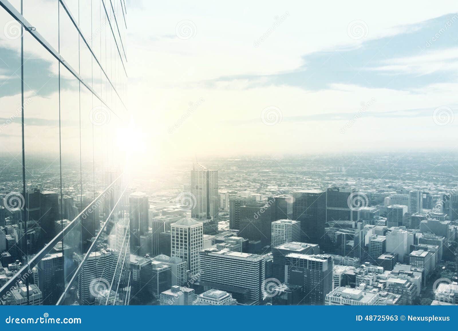 Modern city view stock image. Image of modern, sunset - 48725963