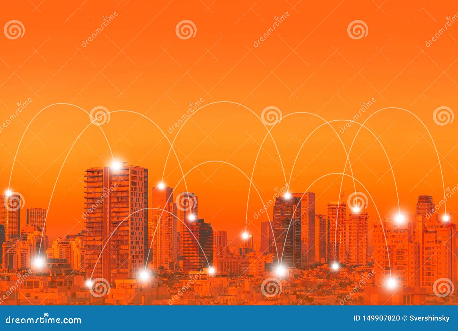 Wireless Communication Network Concept. Connect Global Wireless Devices ...