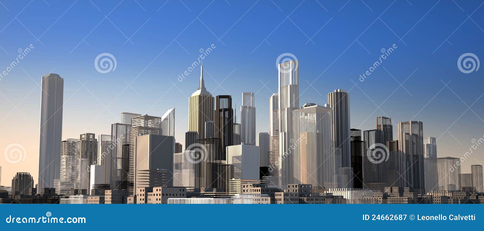 Modern Cityscape in Daylight. Close Up View Stock Illustration ...