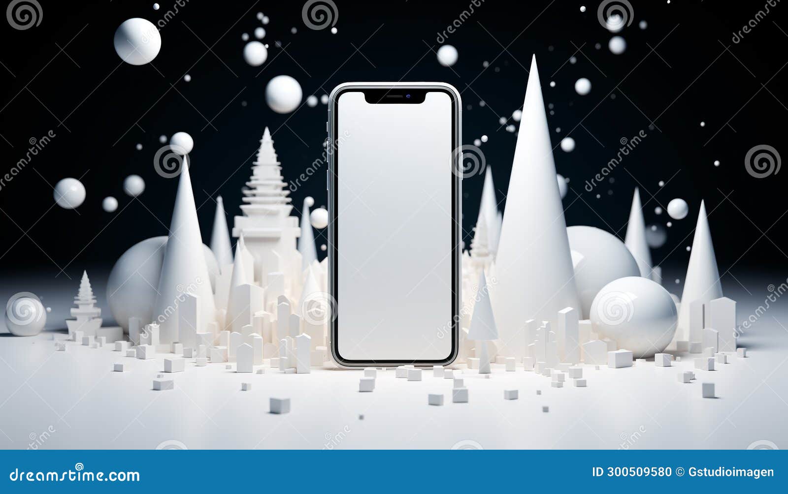 Modern Cityscape Illuminated by Glowing Mobile Phone Technology ...