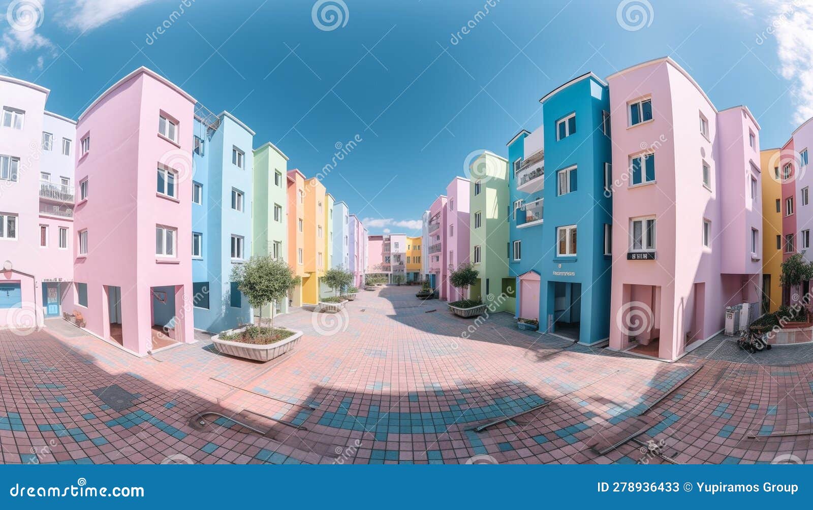 The Modern Cityscape Multi Colored Facade Illuminates the Pink Dusk Sky ...