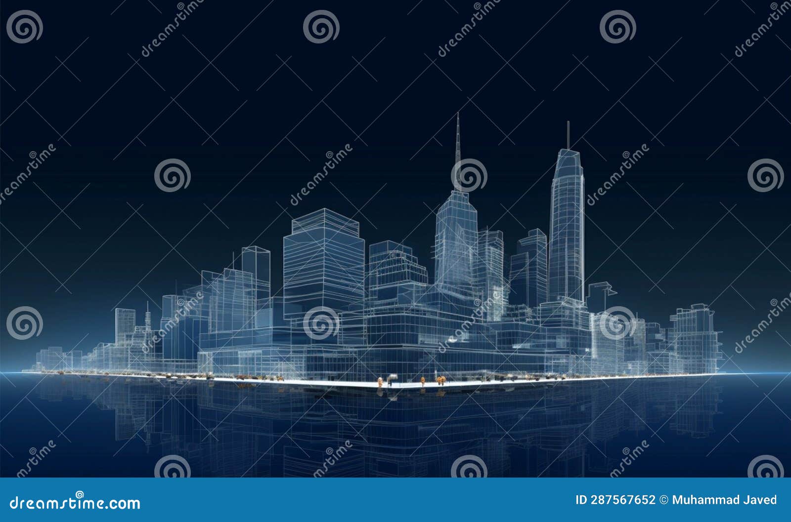 Cityscape Outline, City Houses Seamless Border, Urban Multi-story ...