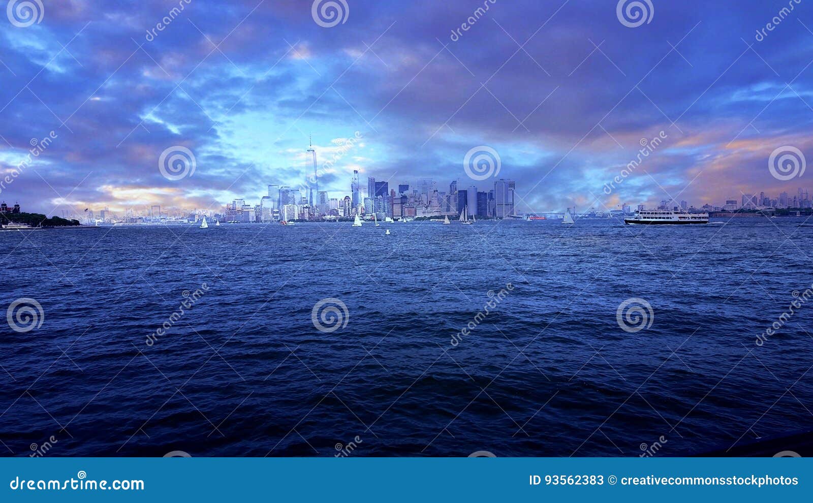 Modern Cityscape Over Water Picture. Image: 93562383