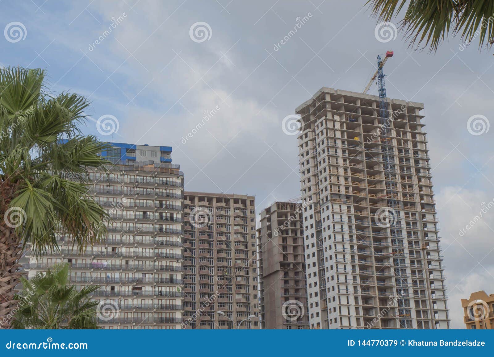 Modern Civil Engineering. High Rise Building Under Construction Stock ...