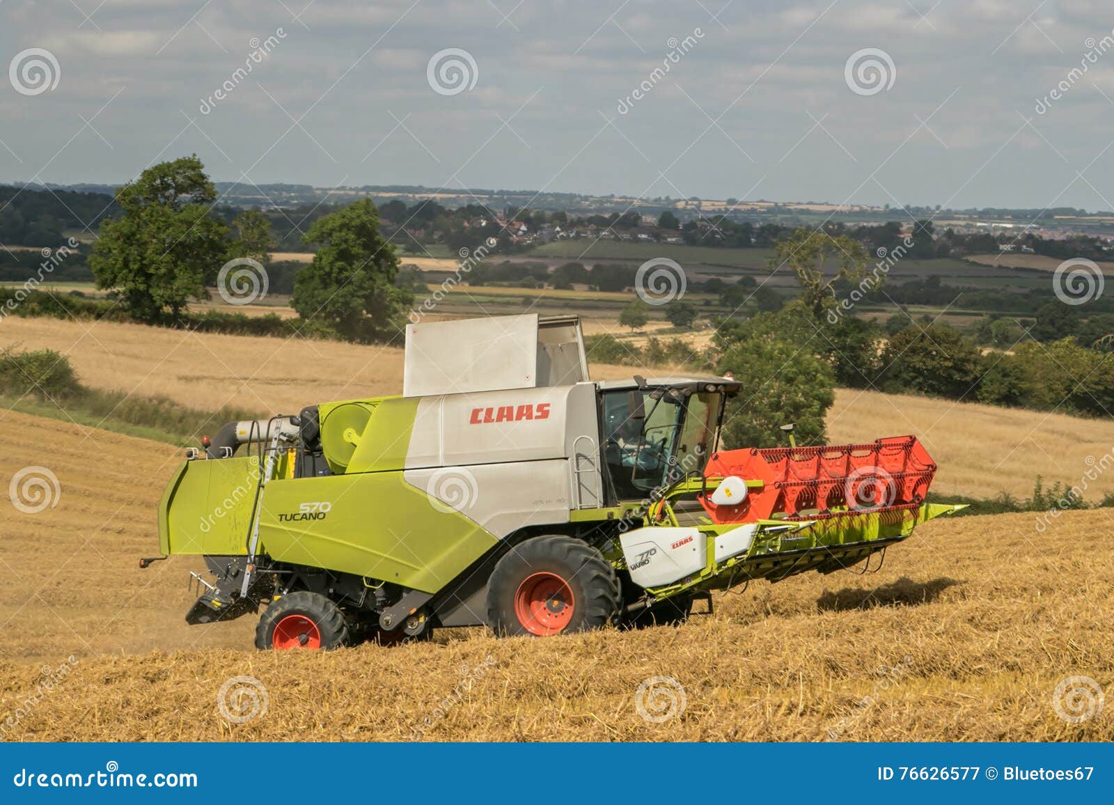 Modern Claas Combine Harvester Cutting Crops Editorial Photography ...