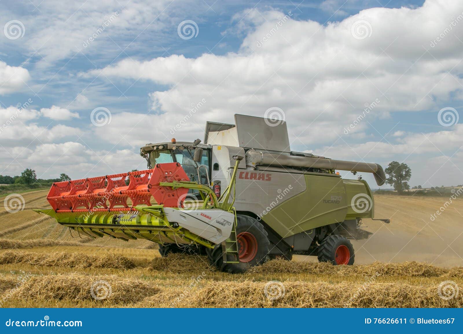 Modern Claas Combine Harvester Cutting Crops Editorial Photo - Image of ...