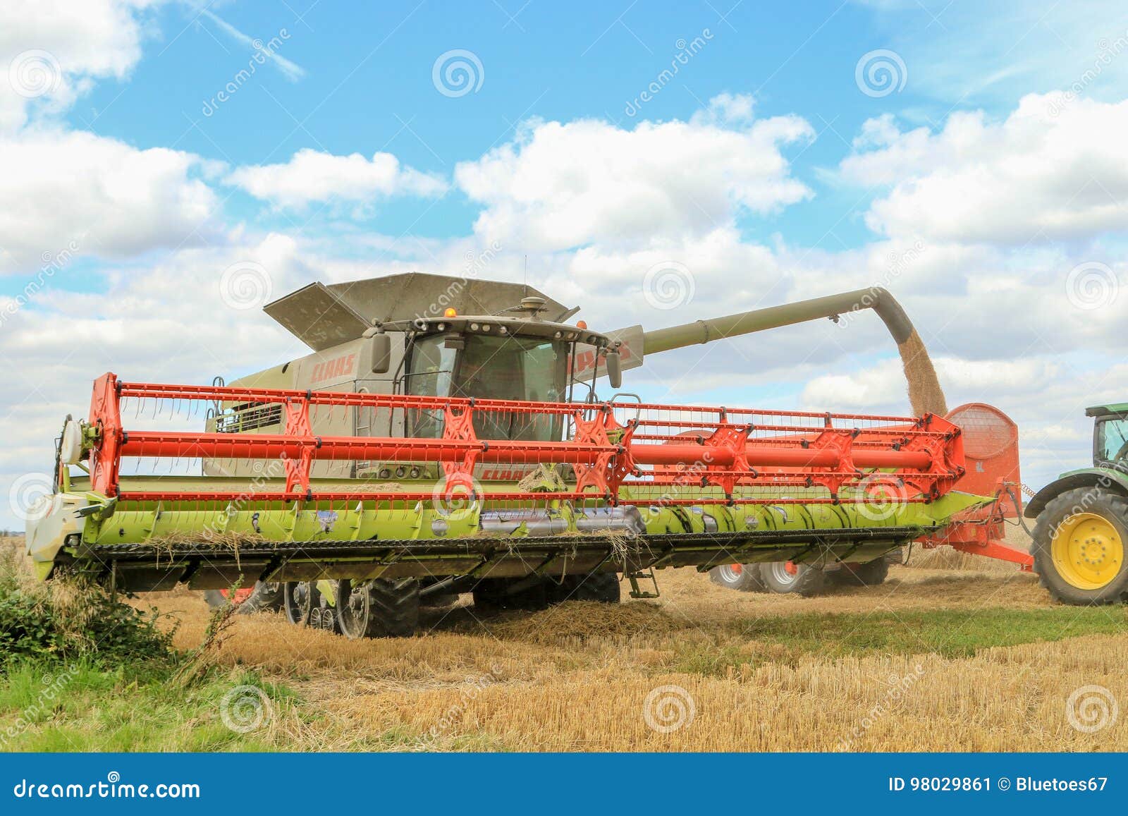 Modern Class Combine Harvester with Header in the Air Editorial Photo ...