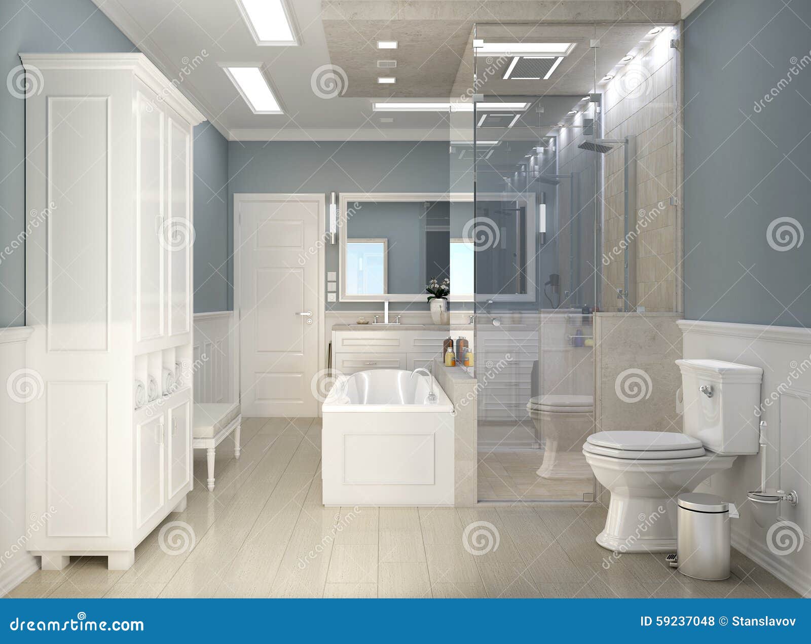 Modern Classic Bathroom with Wc Stock Photo - Image of classic ...