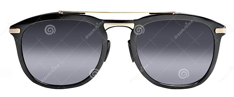 Modern Classic Black Sunglasses Front View Stock Illustration Illustration Of Closeup