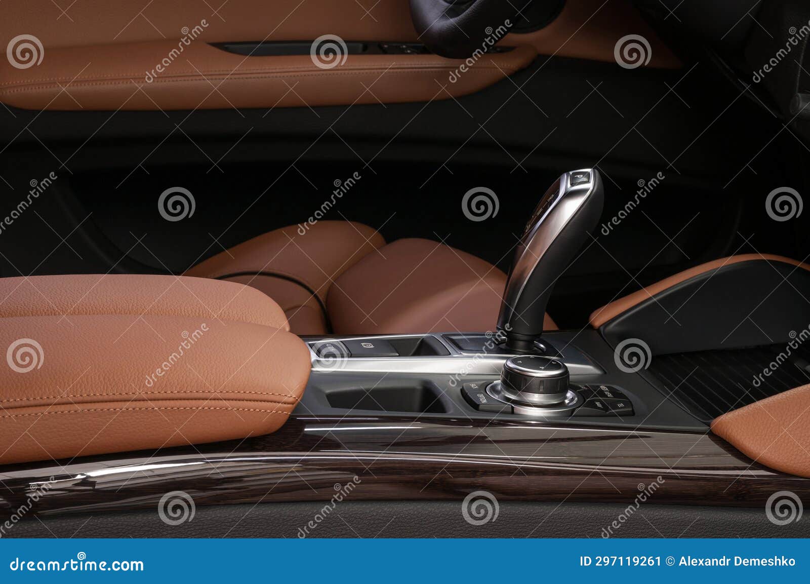 Modern Classic Car Interior. Car Automatic Transmission. Stock Image ...