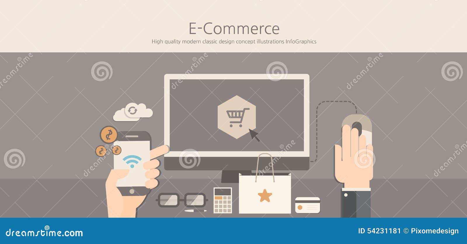 Modern and Classic Design E-commerce Concept Stock Vector ...