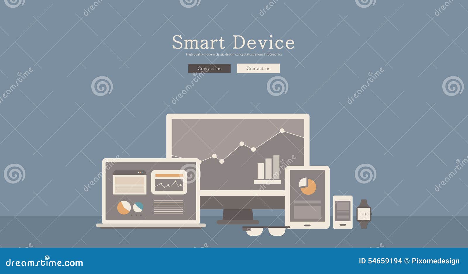 Modern and Classic Design Illustration Smart Device Concept Stock ...
