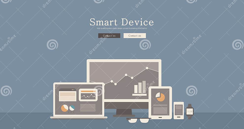 Modern and Classic Design Illustration Smart Device Concept Stock ...