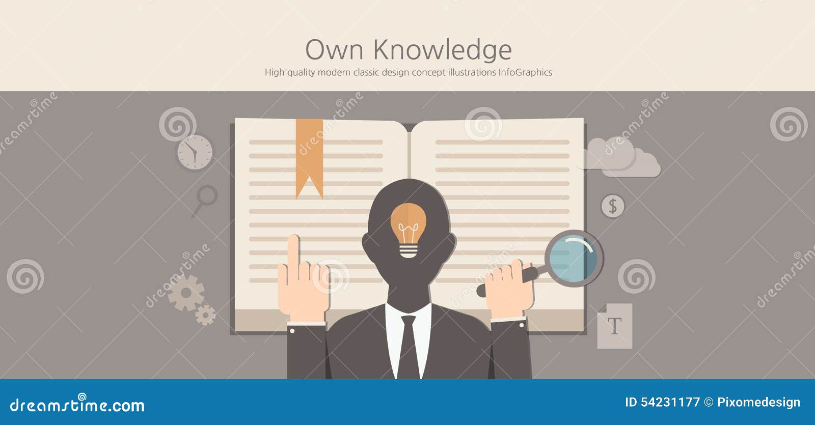 Modern and Classic Design Knowledge Concept Stock Vector - Illustration ...