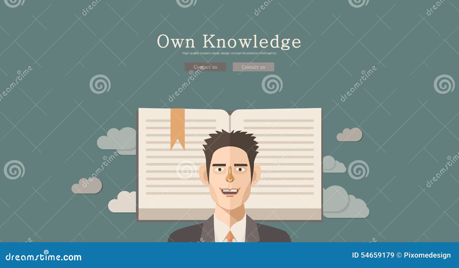 Modern and Classic Design Knowledge Concept Illustration Stock ...