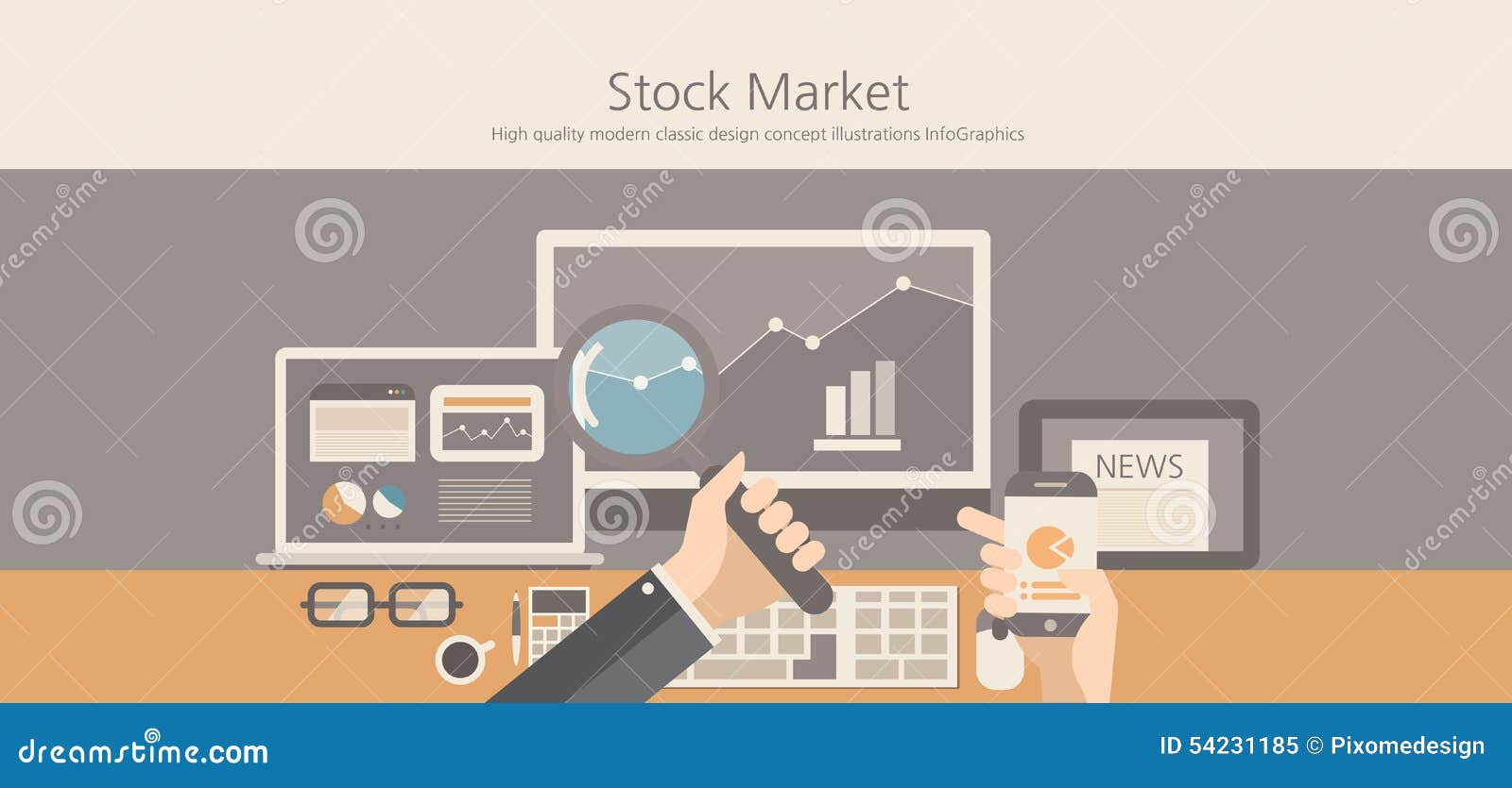 Modern and Classic Design Stock Market Concept. Stock Vector ...