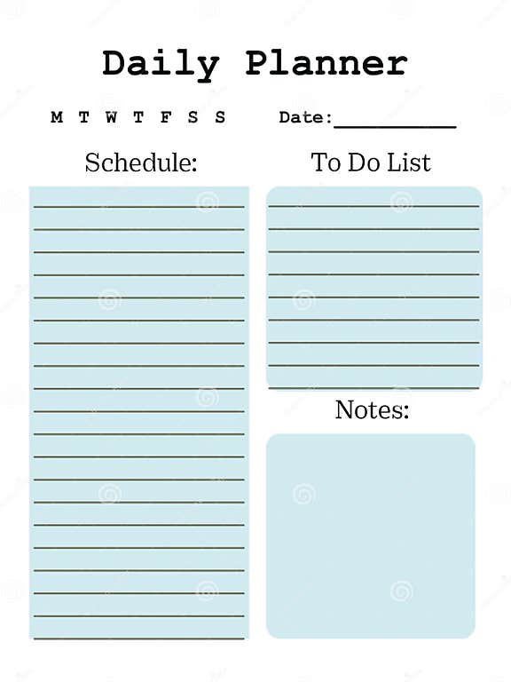 Modern, Classic Diary with Delicate, Pastel, Blue Elements Stock ...