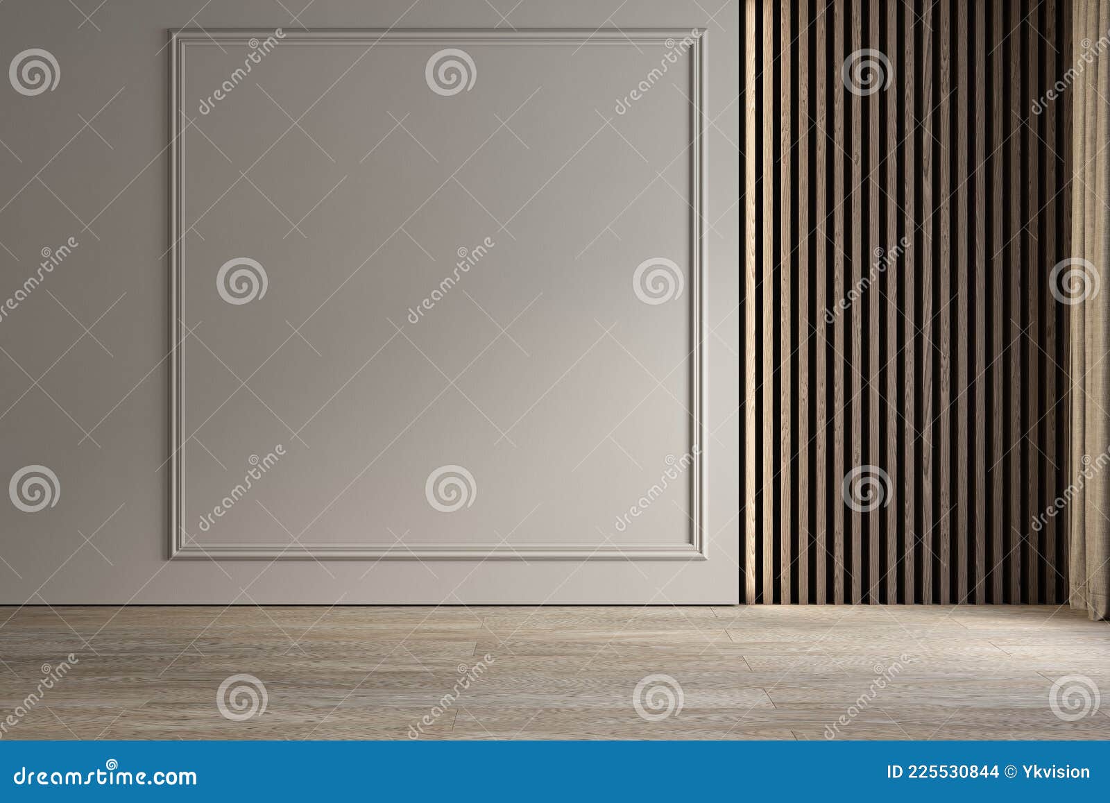 Modern Classic Empty Interior Blank Wall. Stock Illustration ...