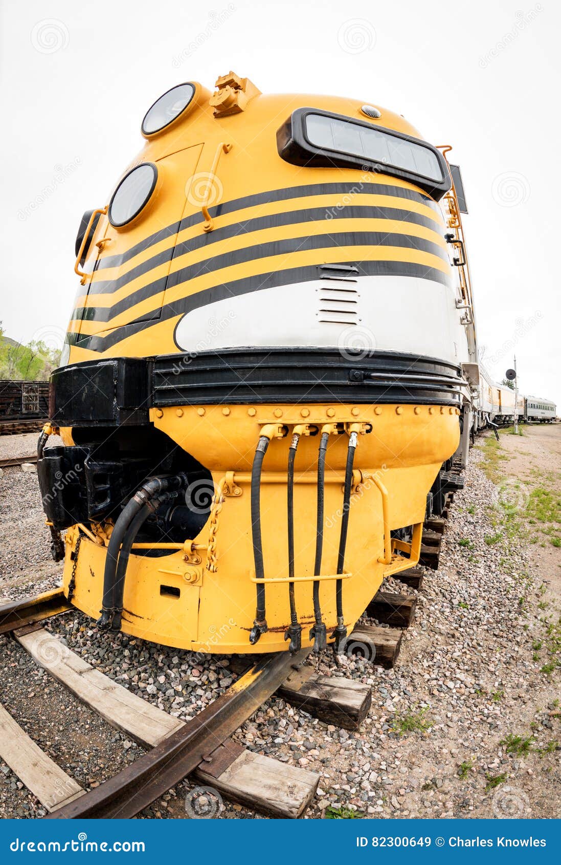 Modern Classic Train Engine on Tracks Stock Image - Image of trains ...