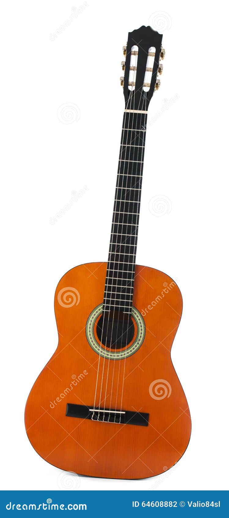 Modern Classical Acoustic Guitar Isolated on White Background Stock ...