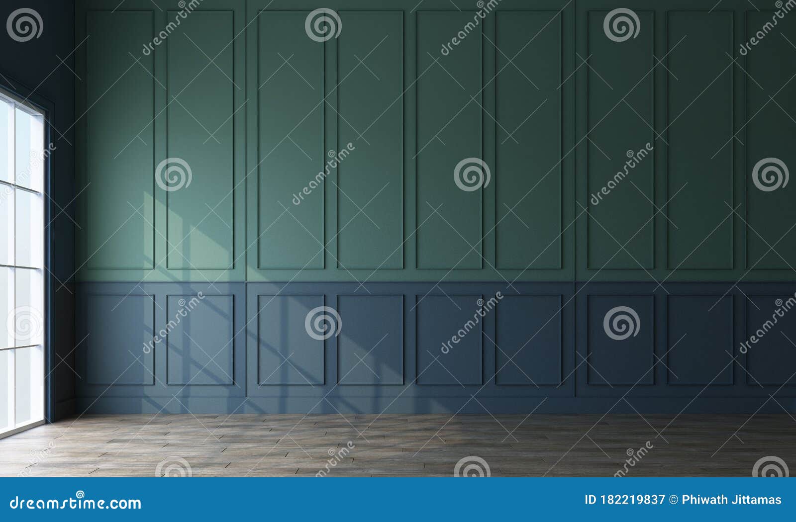 Modern Classical Pattern Wall Decorate and Woodern Floor. Stock ...