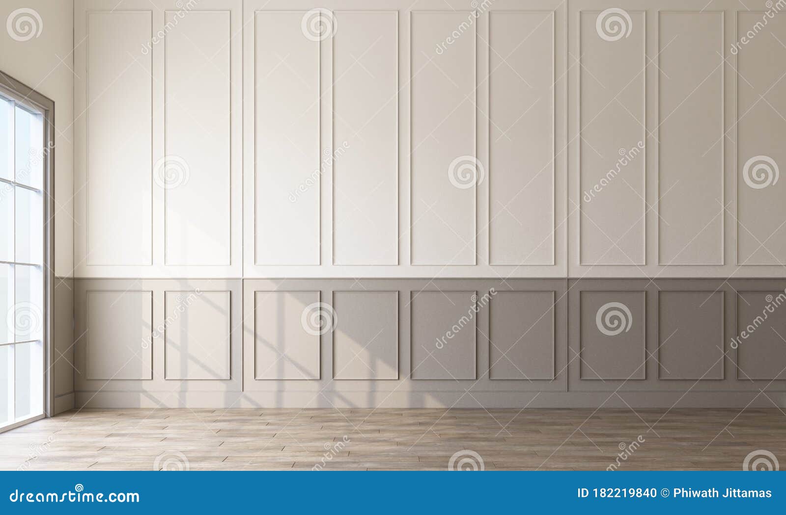 Modern Classical Pattern Wall Decorate and Woodern Floor. Stock ...