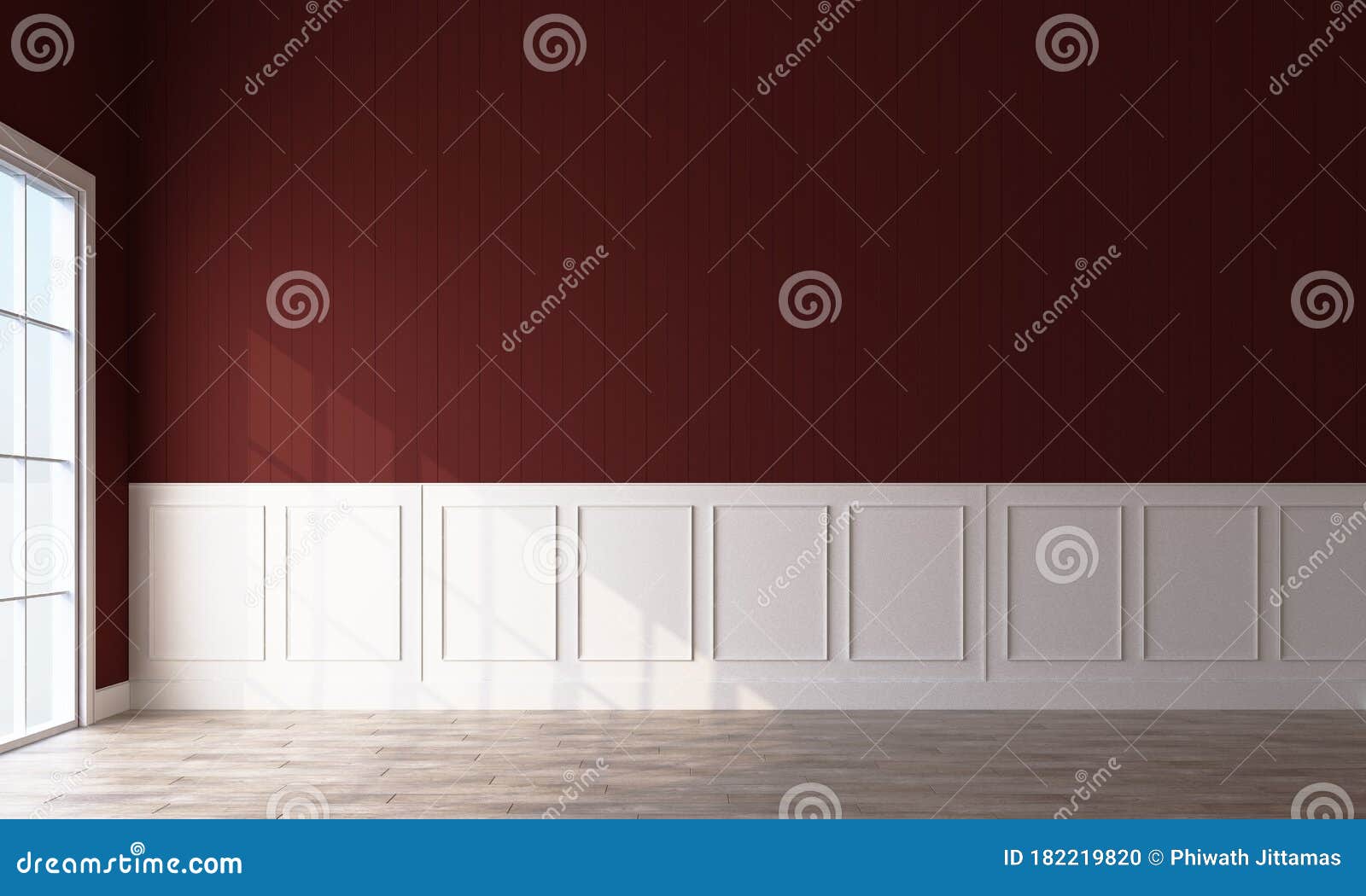 Modern Classical Pattern Wall Decorate and Woodern Floor. Stock ...