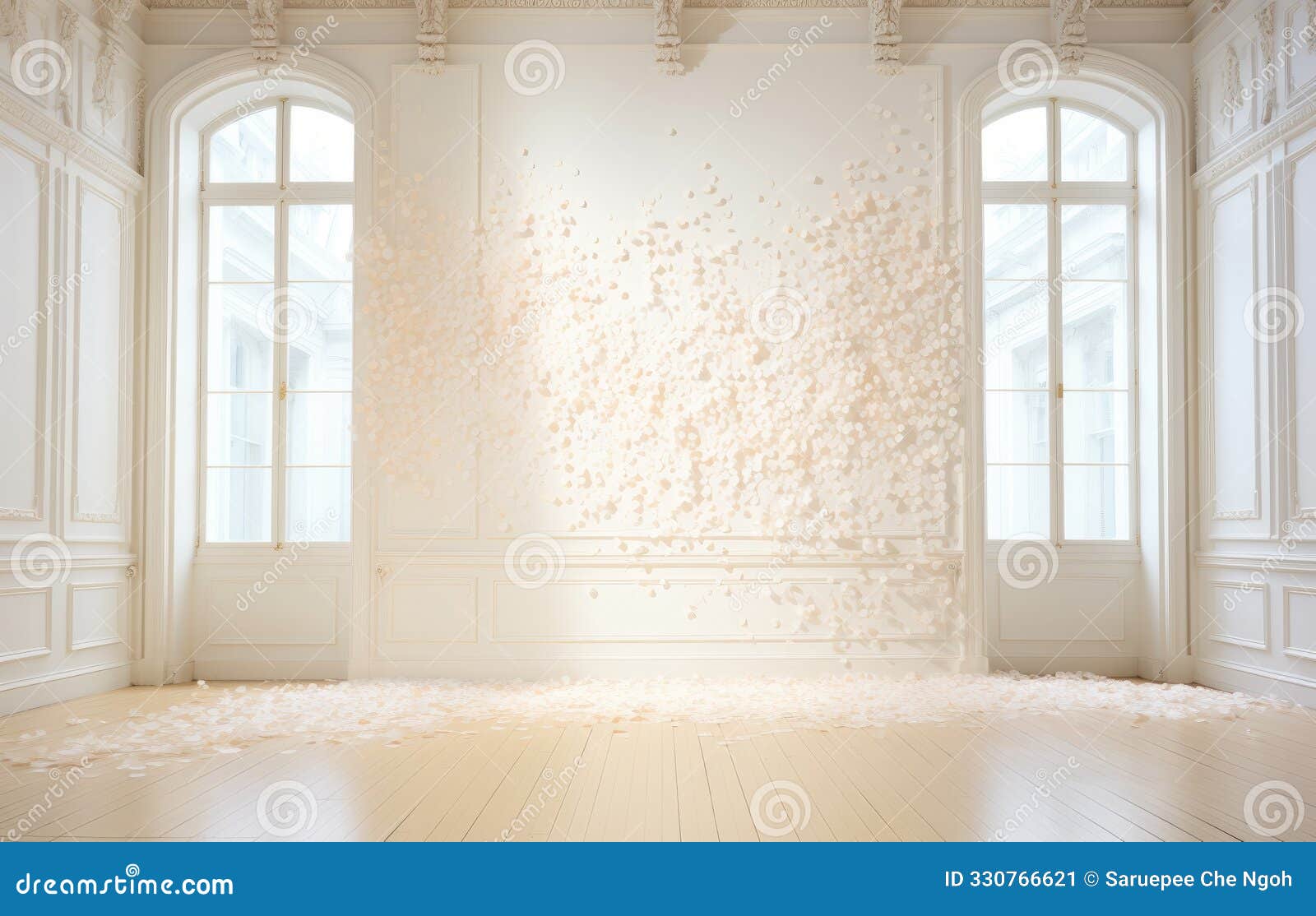 Modern Classical Style White Hall And Luxury Arch Door Background With ...