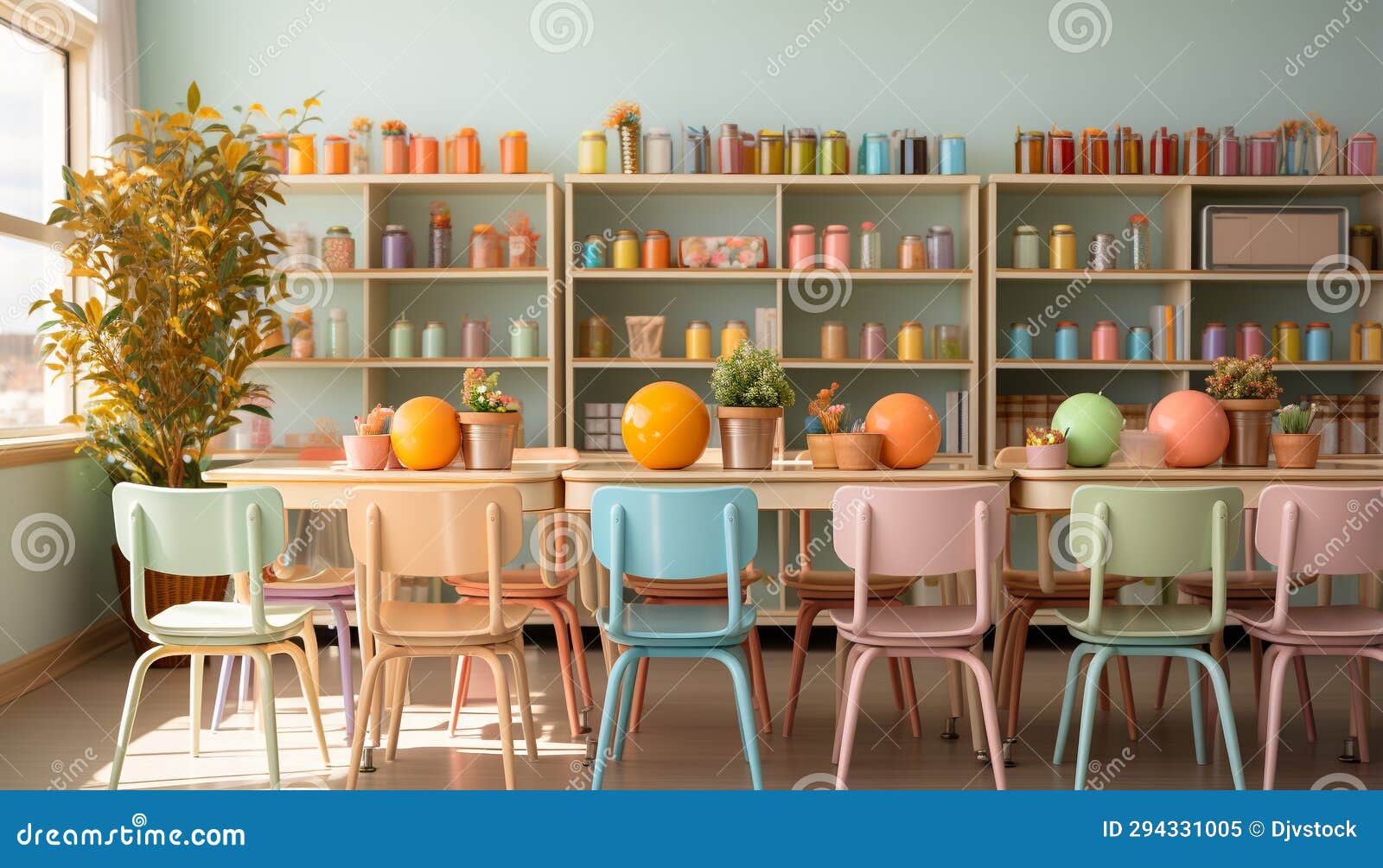 Modern Classroom with Bright Colors and Comfortable Seating for ...