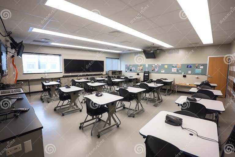 Modern Classroom Full of Technology and Modern Learning Tools ...